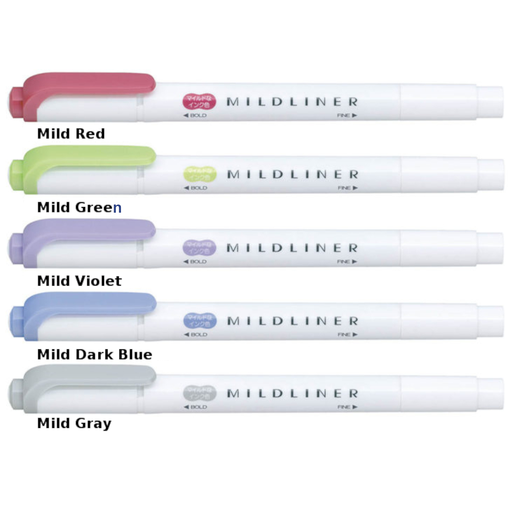 Zebra Mildliner Cool and Refined colour set (5/pk) WKT7-5NC-N (New ...