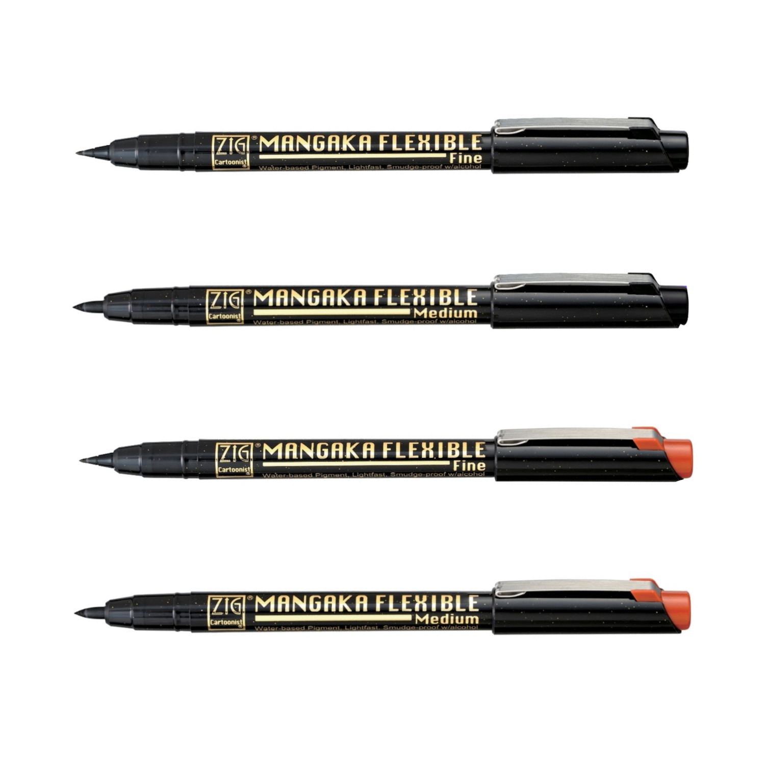 ZIG Kuretake Cartoonist Mangaka Flexible 4 pen set – Manga Arts and ...