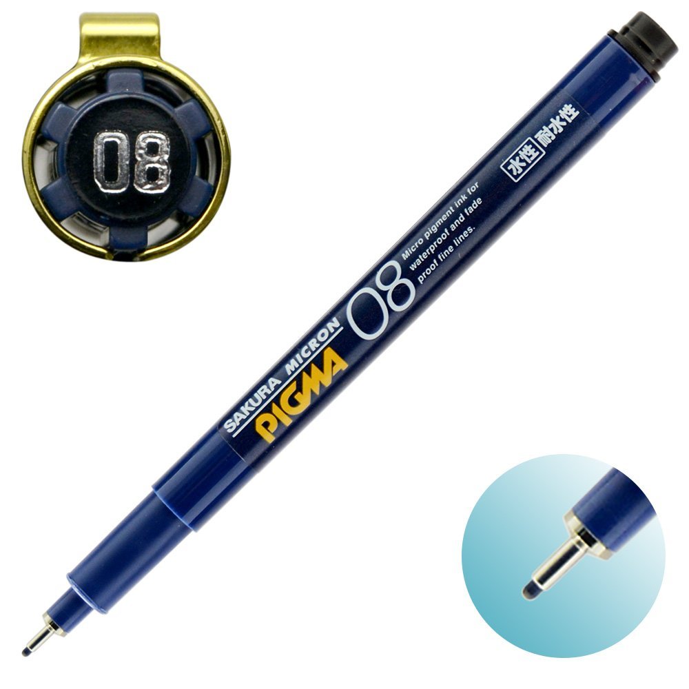 Sakura Pigma Micron Fineliner pen Black : 08 – Manga Arts and Comic Art ...